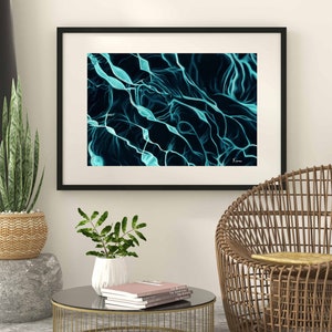 Surface Water Art Print, Based on Original Water Oil Painting, Blue ...