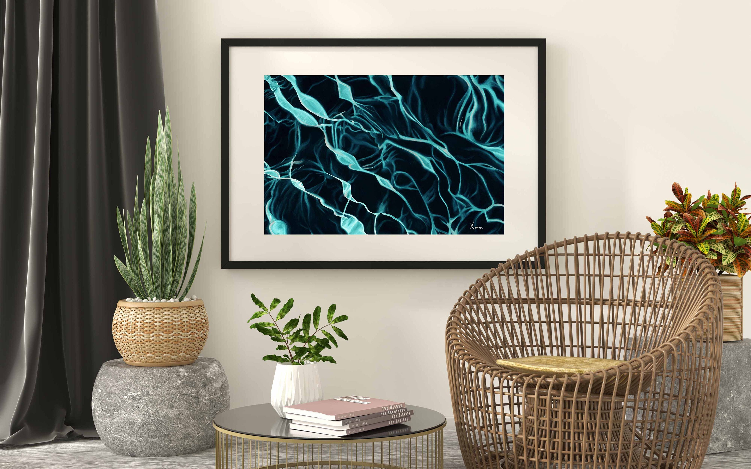 Surface Water Art Print, Based on Original Water Oil Painting, Blue ...