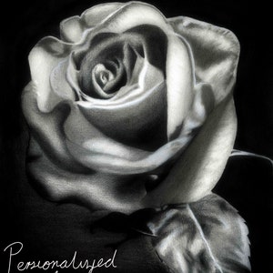 Graphite Rose Print - Etsy