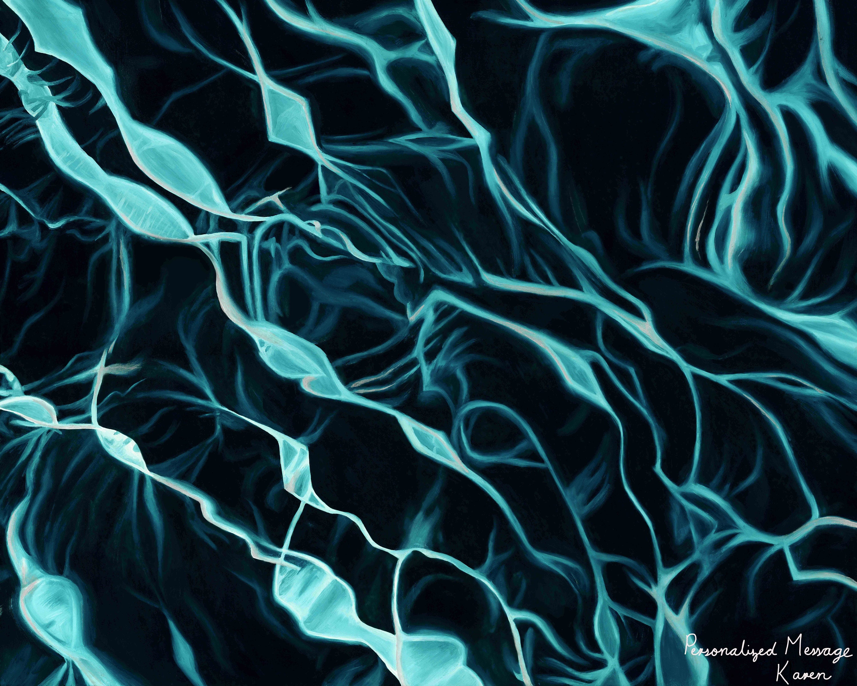 Surface Water Art Print, Based on Original Water Oil Painting, Blue ...