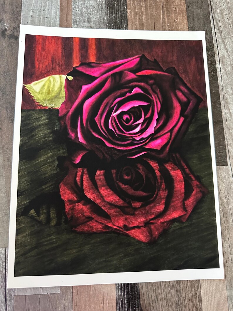 Red Rose Art Print, Based on Original Oil Floral Painting, Red Prints ...
