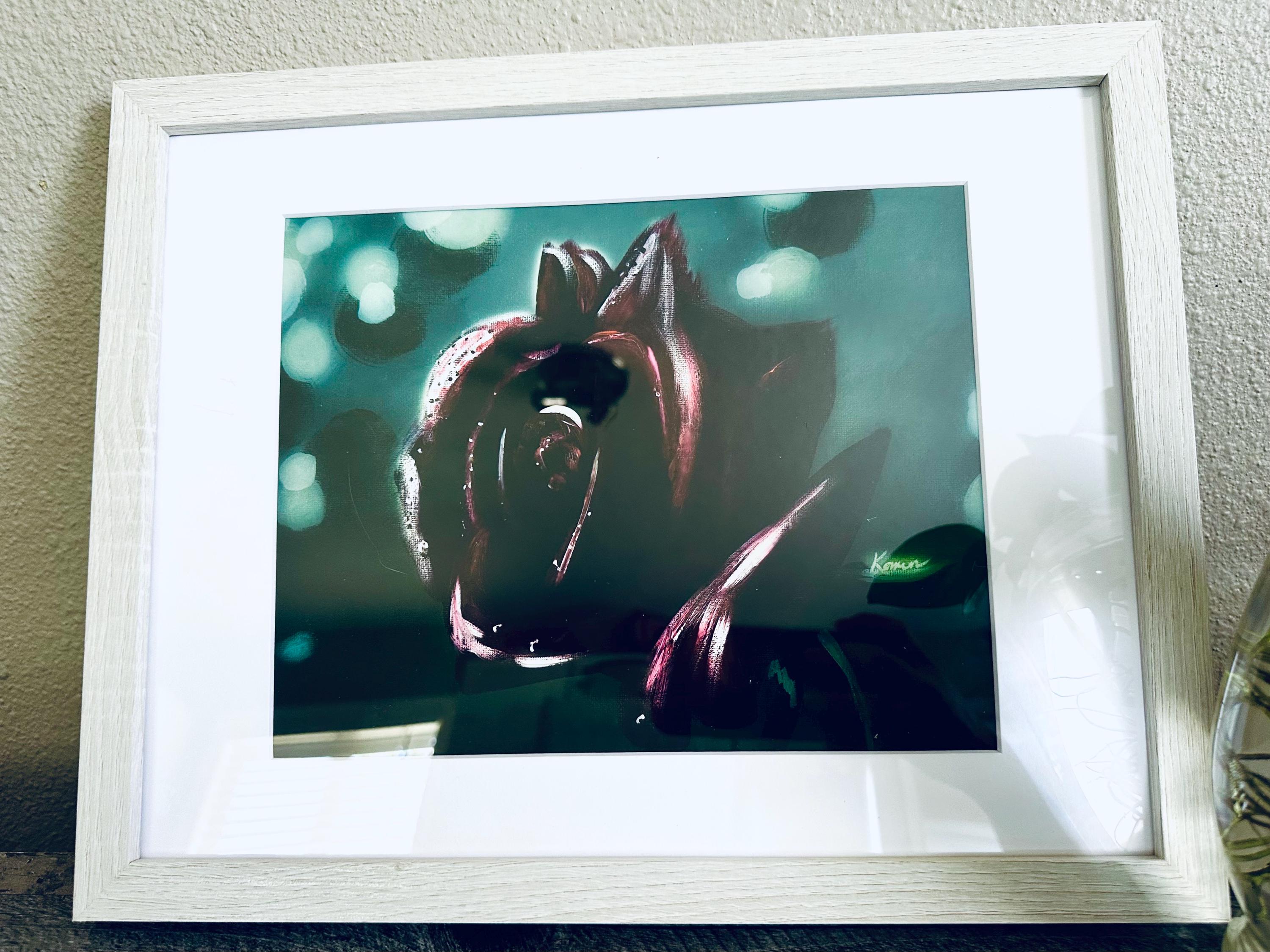 Dark Red Rose Art Print, Fine Art High Quality Print, From Original ...