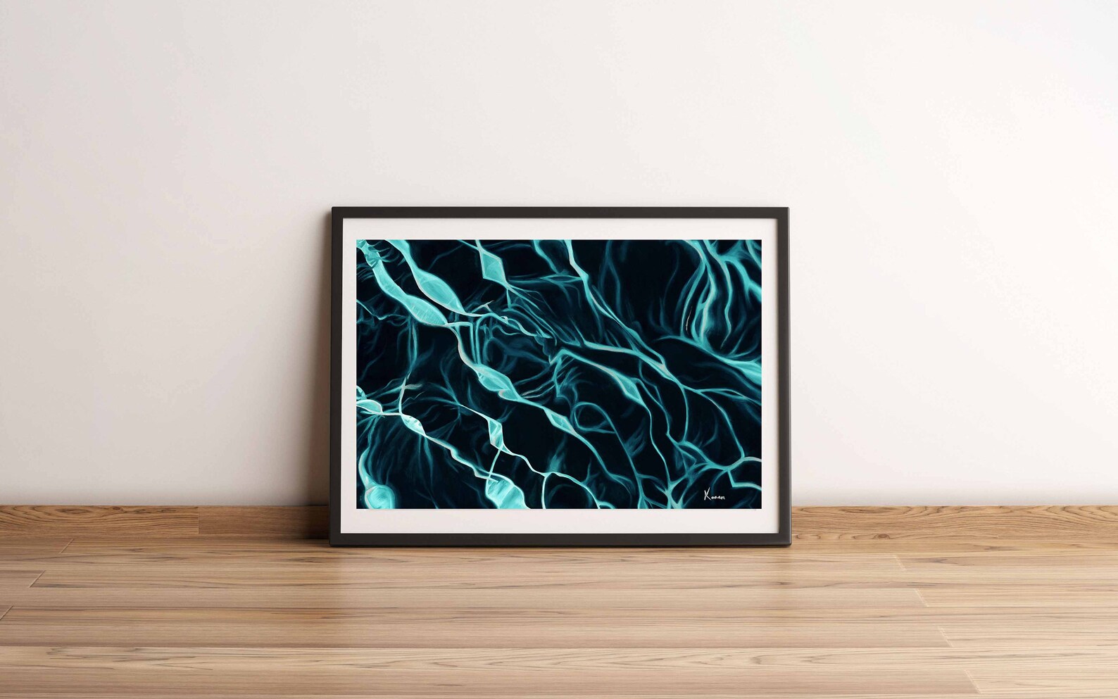 Surface Water Art Print, Based on Original Water Oil Painting, Blue ...