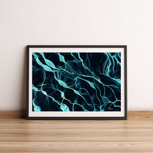 Surface Water Art Print, Based on Original Water Oil Painting, Blue ...
