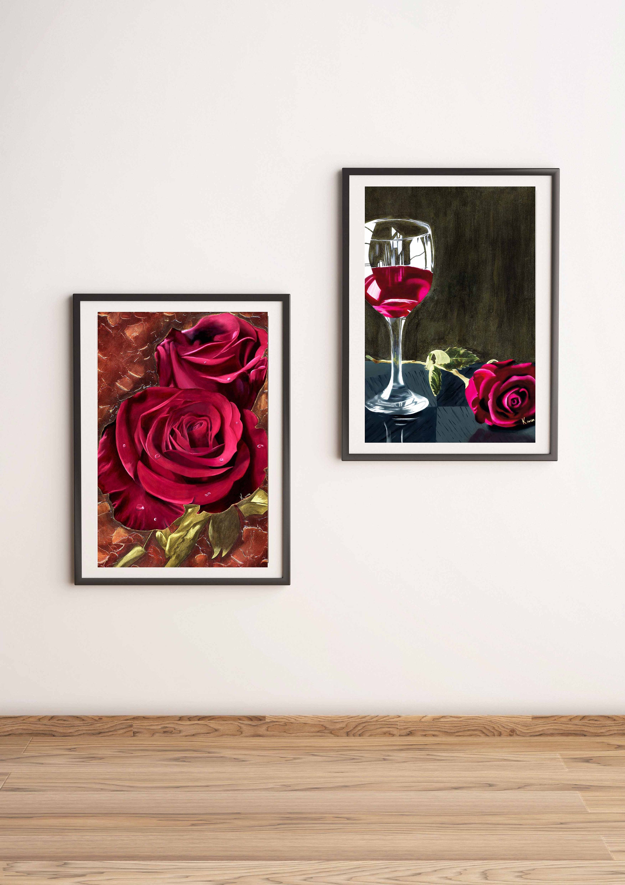 Red Roses Set of 2 Prints - Etsy