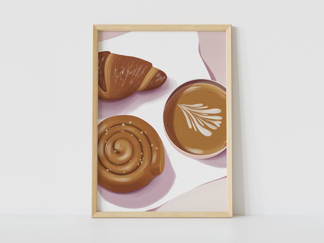Cinnamon Roll Poster for Kitchen | Coffee Lover Gift Printable | Y2K ...