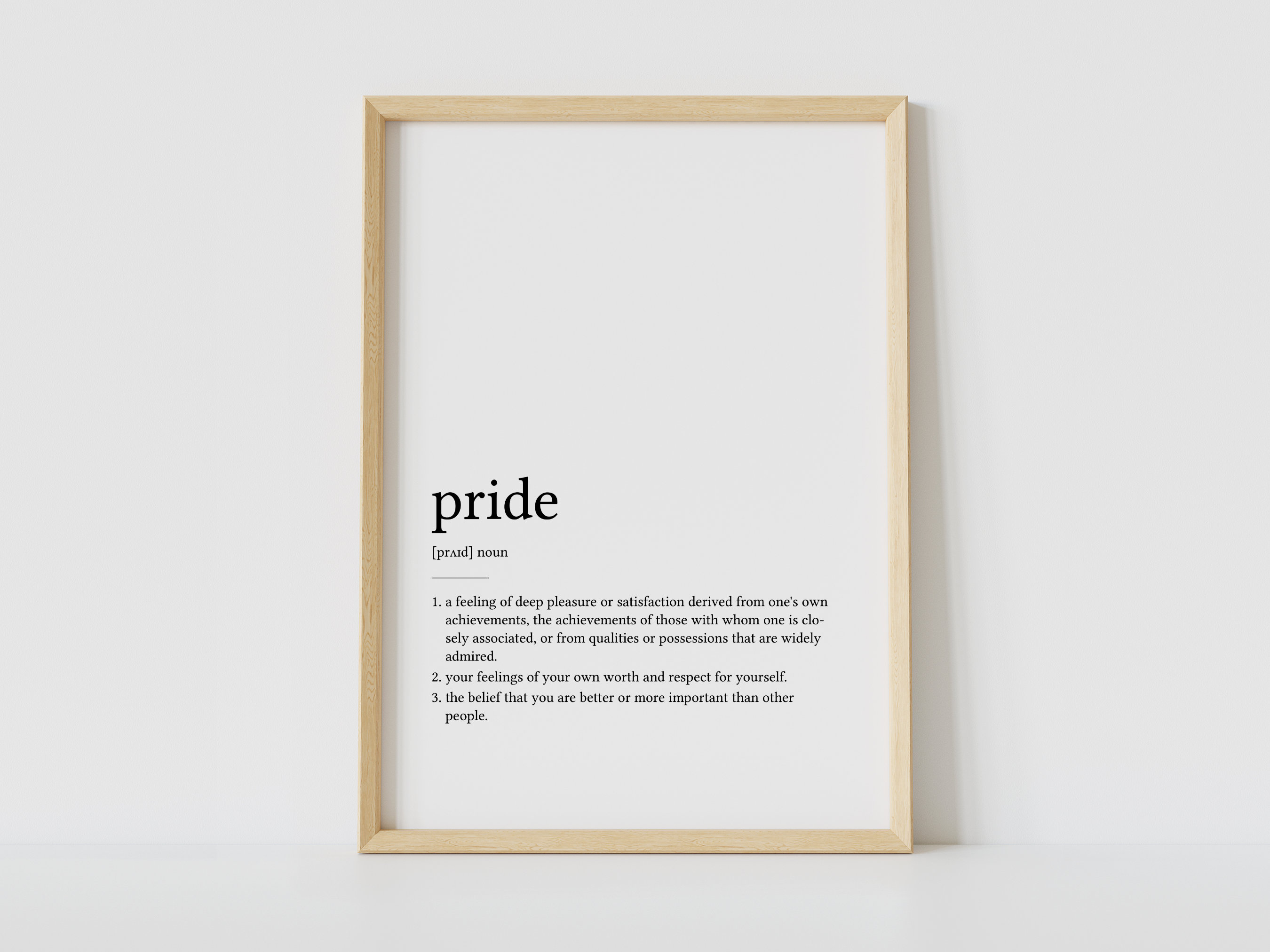 Pride Definition Poster LGBTQ Art Prints Subtle Minimalistic Wall Art ...