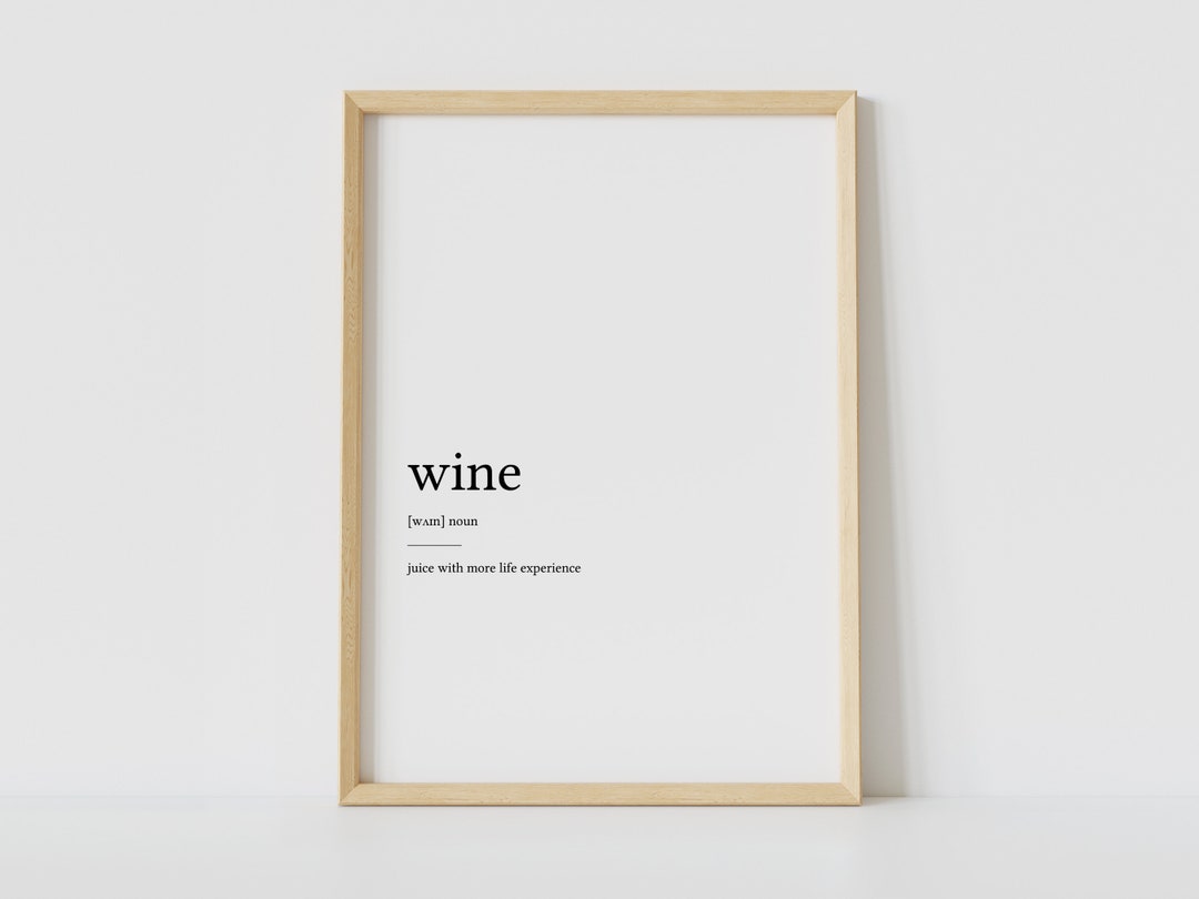 Wine Definition Poster Dictionary Page Print, Word Definition Print ...