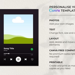 Personalised Album Cover | Editable Canva Template, Custom Music Poster ...