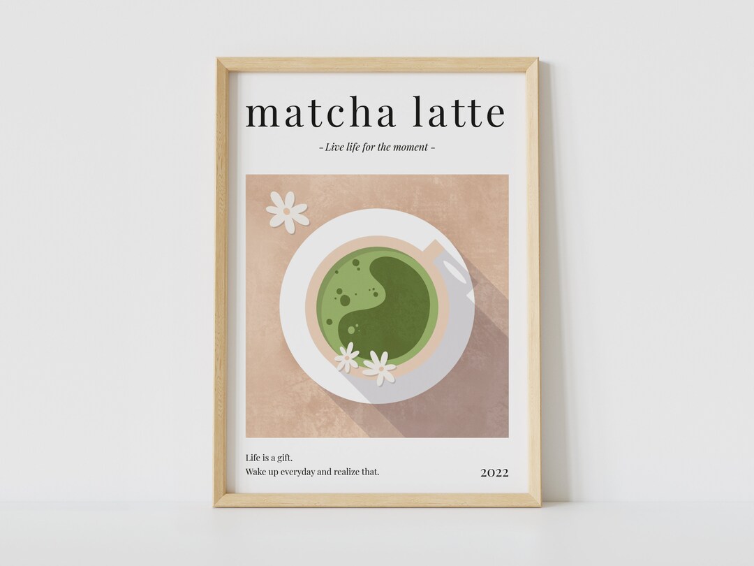Minimalist Matcha Latte Poster | Digital Download Printable | A3 A4 A5 ...