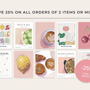 Matcha and Coffee Poster Set of 2 | Matcha Print A5 A4 A3 | Aestetic ...