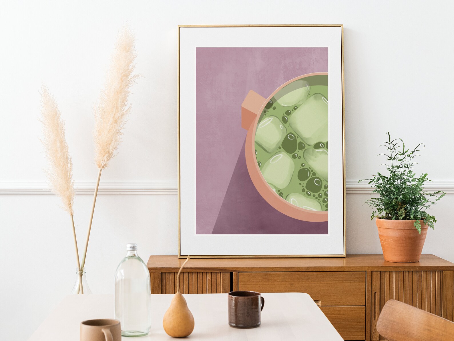 Colorful Matcha Latte Poster | Digital Download Printable | A3 A4 A5 ...
