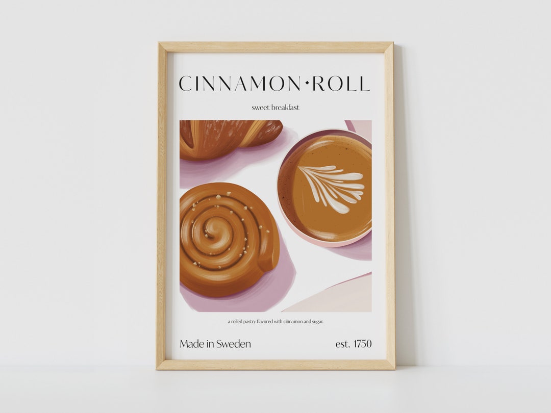 Cinnamon Roll Poster for Kitchen | Coffee Lover Gift Printable | Y2K ...