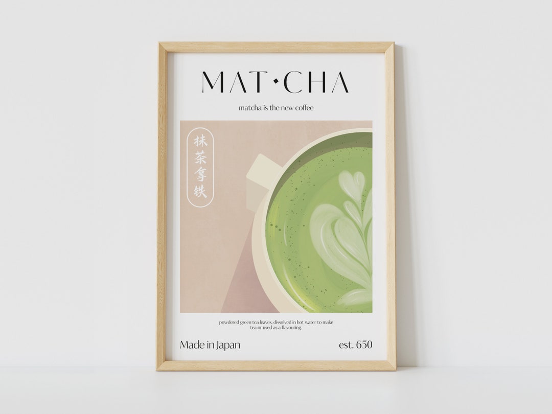 Matcha Latte Poster for Kitchen | Digital Download Printable | A3 A4 A5 ...