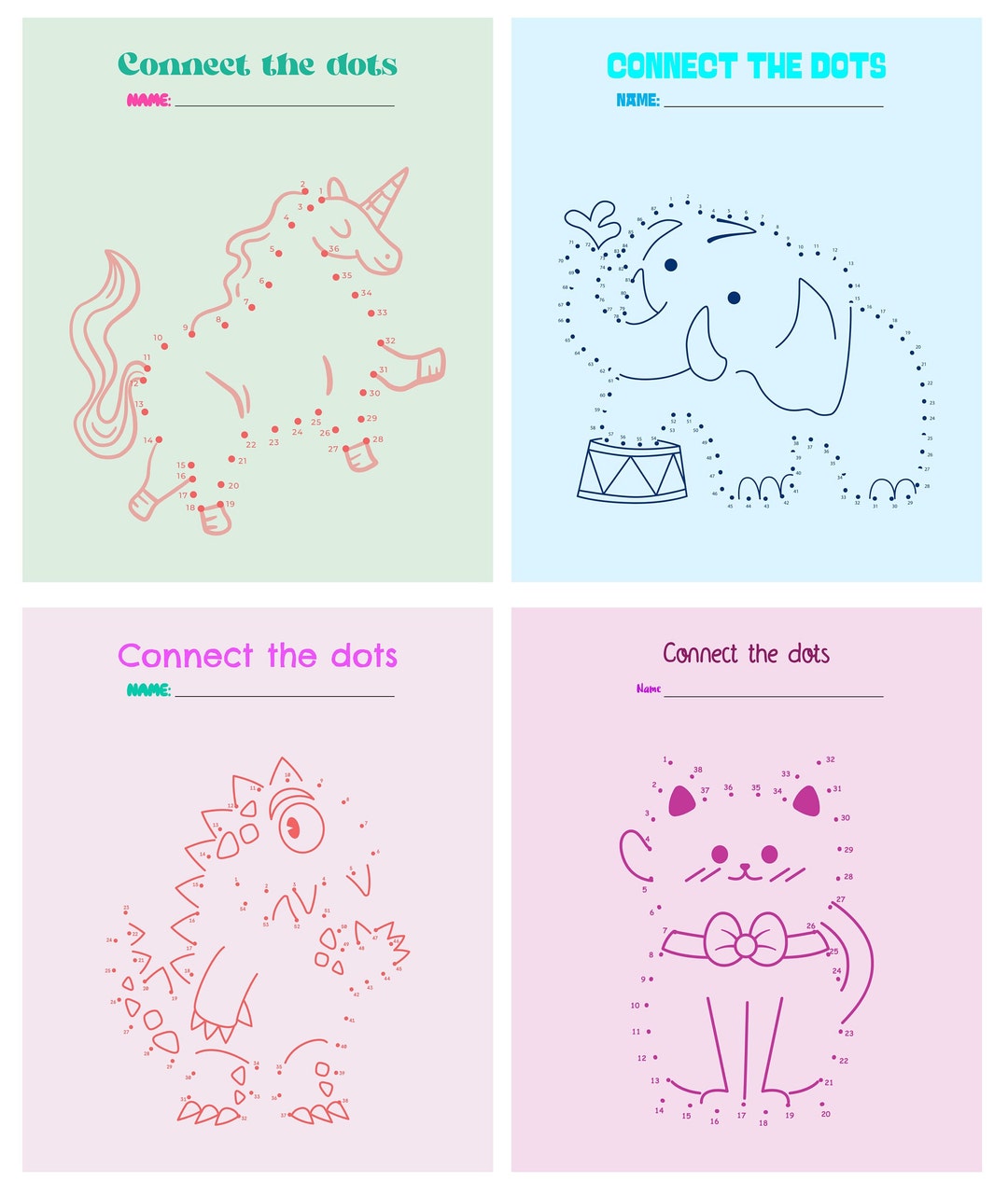 Unlimited Download Cute Connect the Dots Activity Pages 7 Pages Total ...