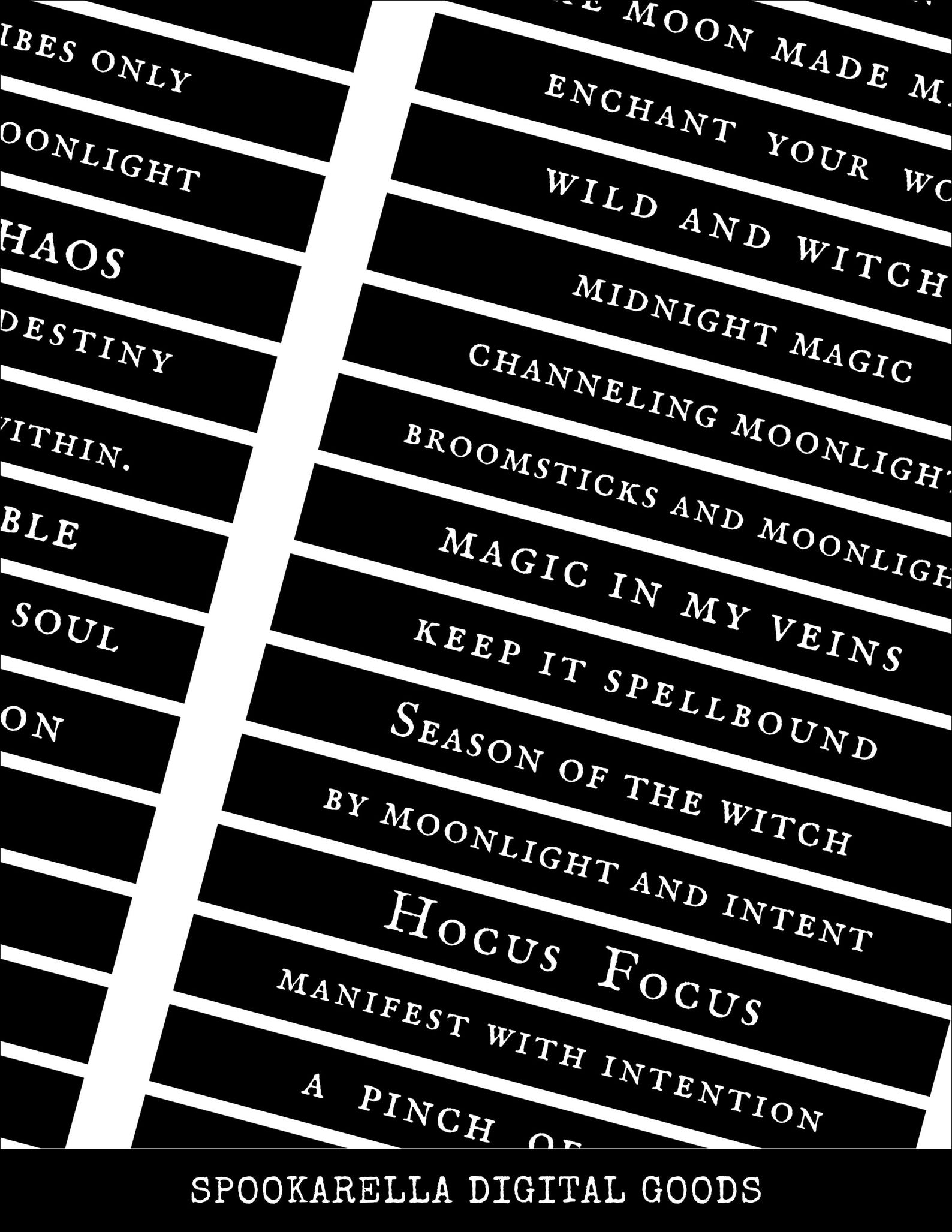 Witchy Sayings Printable Words | 2 Fonts | Digital Download for Junk ...