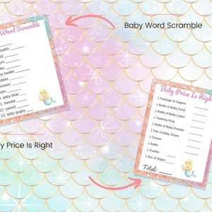 14 Baby Shower Games Cute Mermaid Baby Shower Games Bundle - Etsy