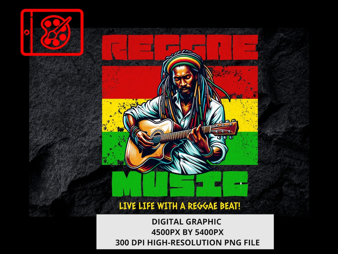 Reggae Music Graphic Art, Live Life With A Reggae Beat, Digital ...