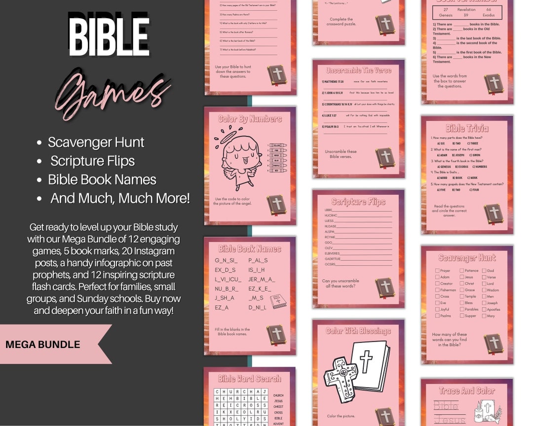 Bible Games MEGA Bundle Printable Games Plus Answer Keys! | 15-page ...