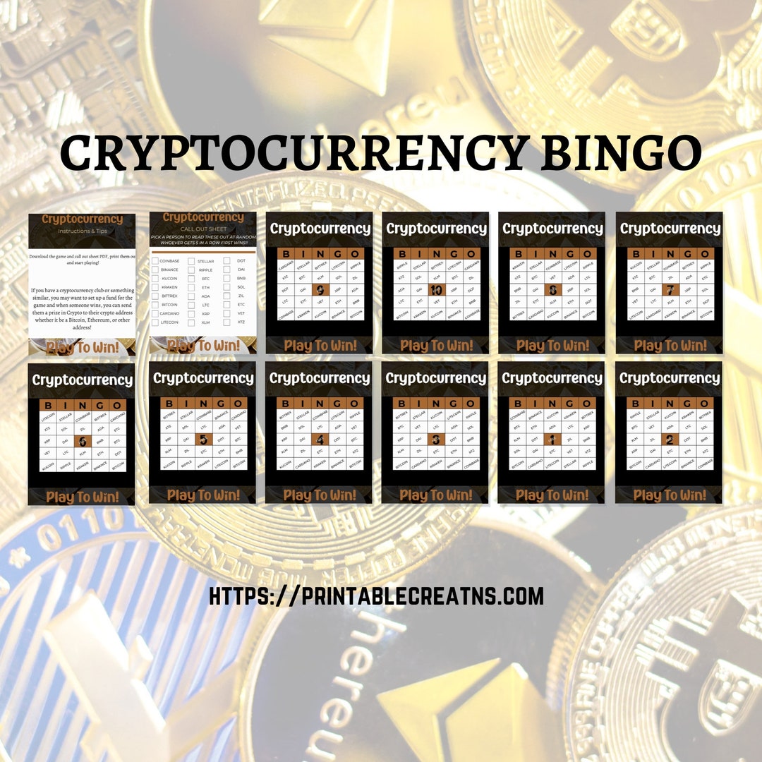 Crypto Bingo | Call Out Sheet | Instructions | 10 Bingo Cards - Etsy