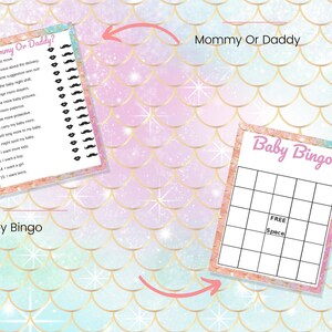 14 Baby Shower Games Cute Mermaid Baby Shower Games Bundle - Etsy
