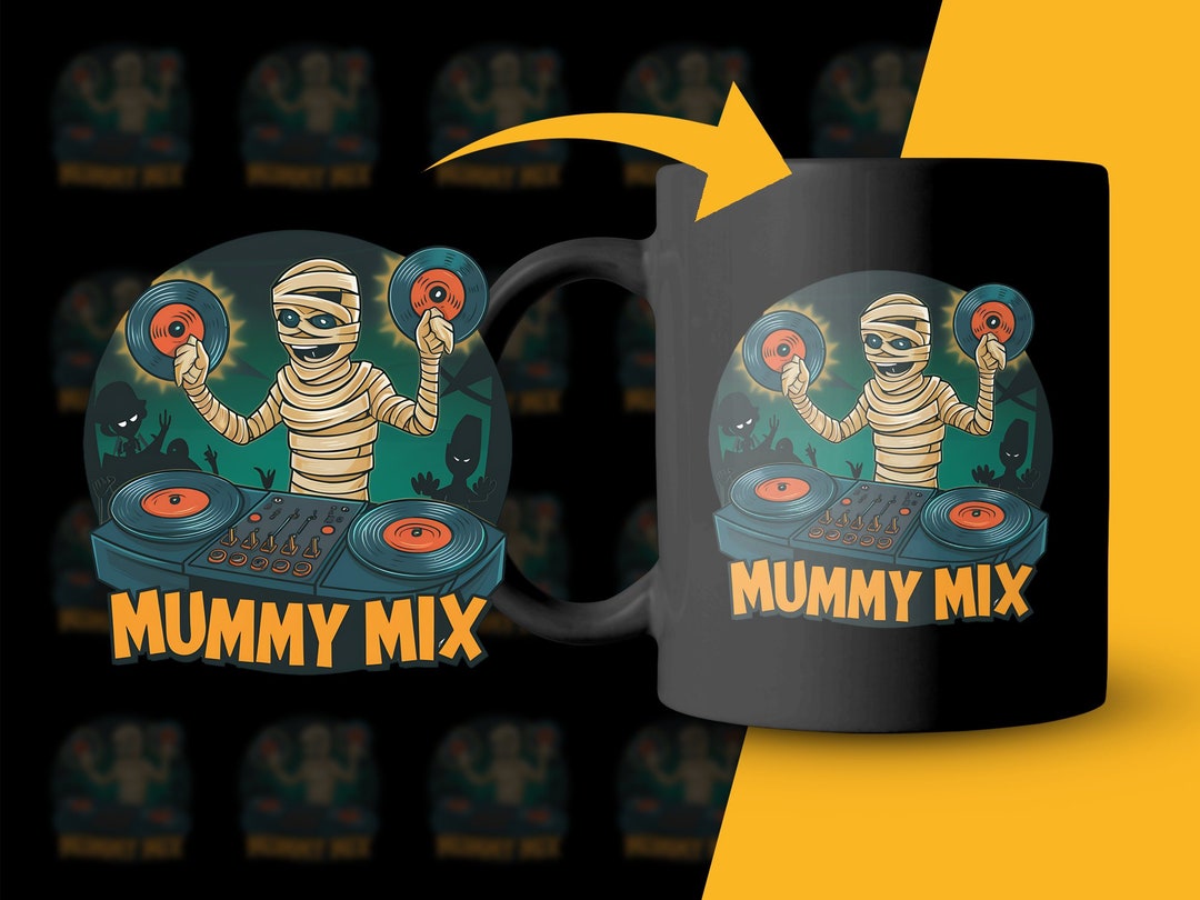 Mummy Mix DJ Halloween Artwork, Fun Music Inspired Digital Download ...