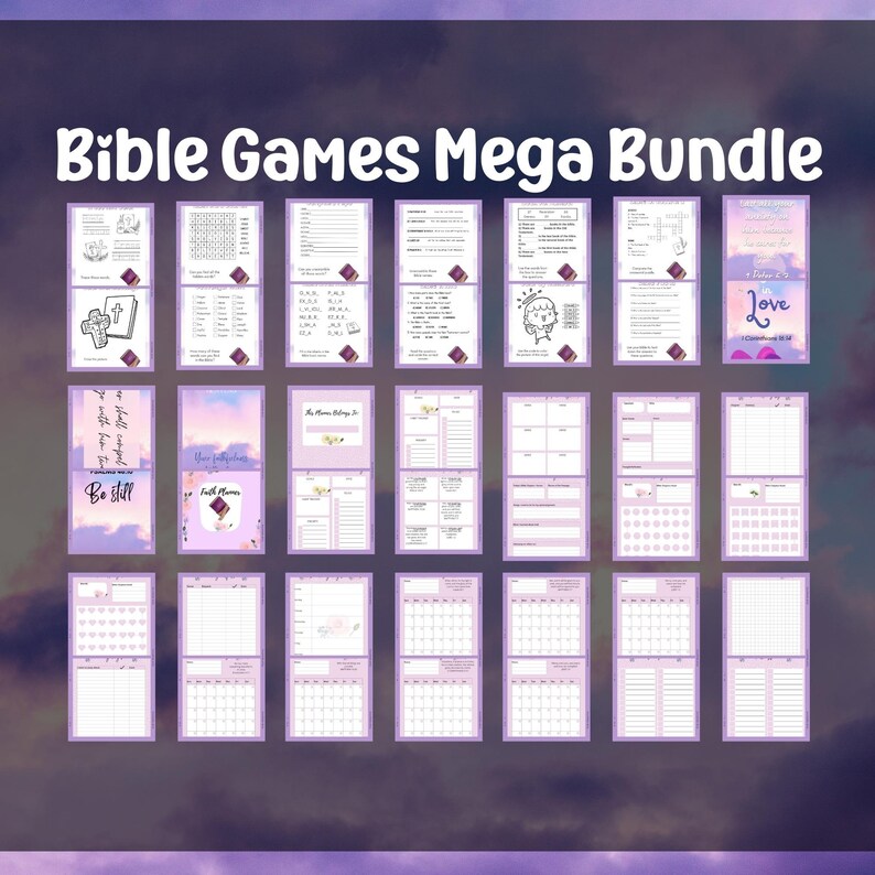 12 Bible Games Printable Games Plus Answer Keys! | Bible Planner | Book ...