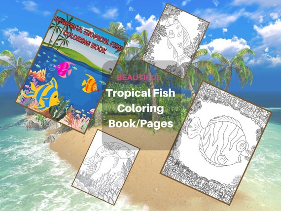 Tropical Fish Coloring Pages in Pdf Format 30-page Coloring - Etsy