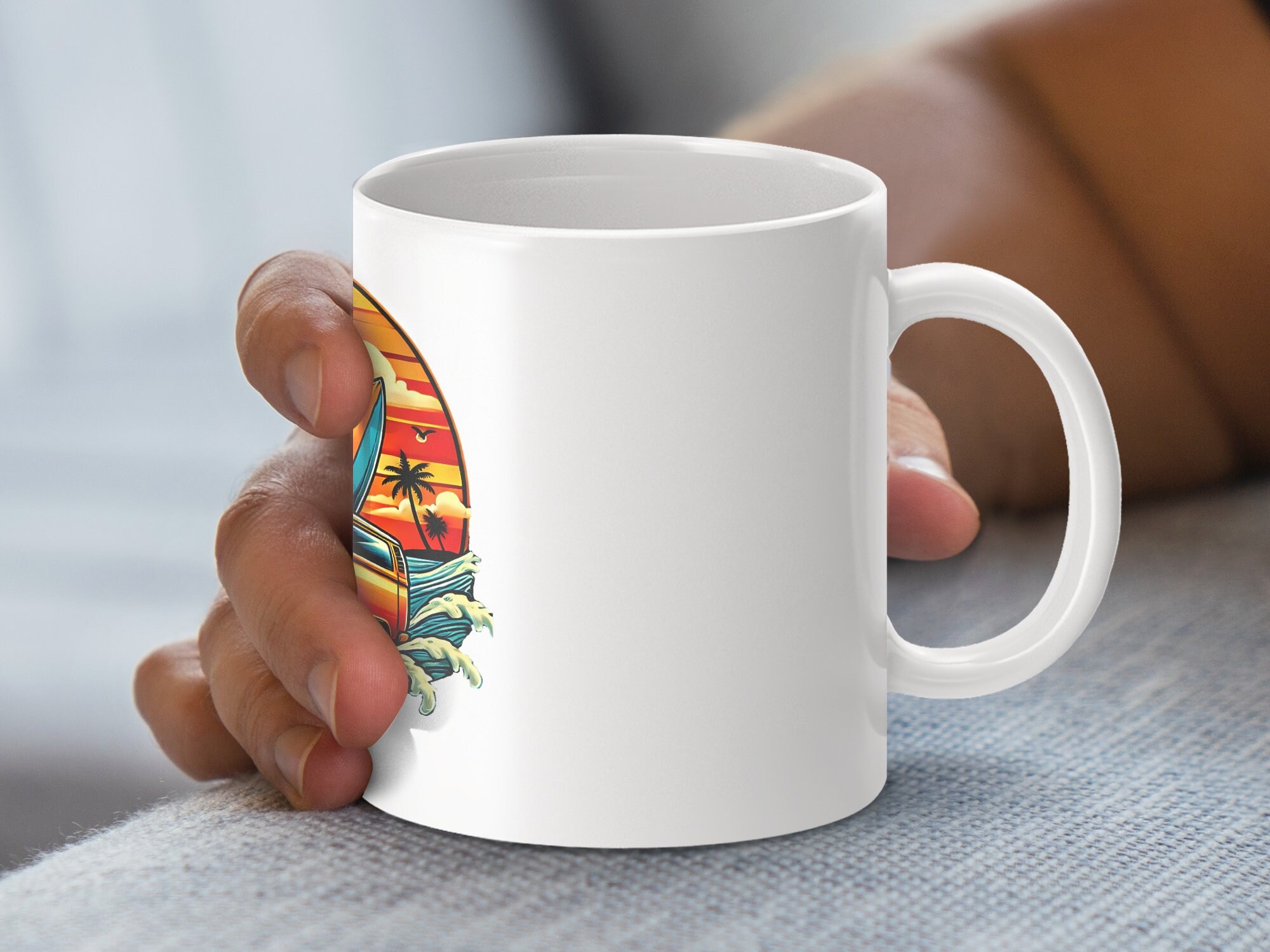 Retro Surfing Skeletons and Shark Van Digital Art, Beach Vibes Skull ...