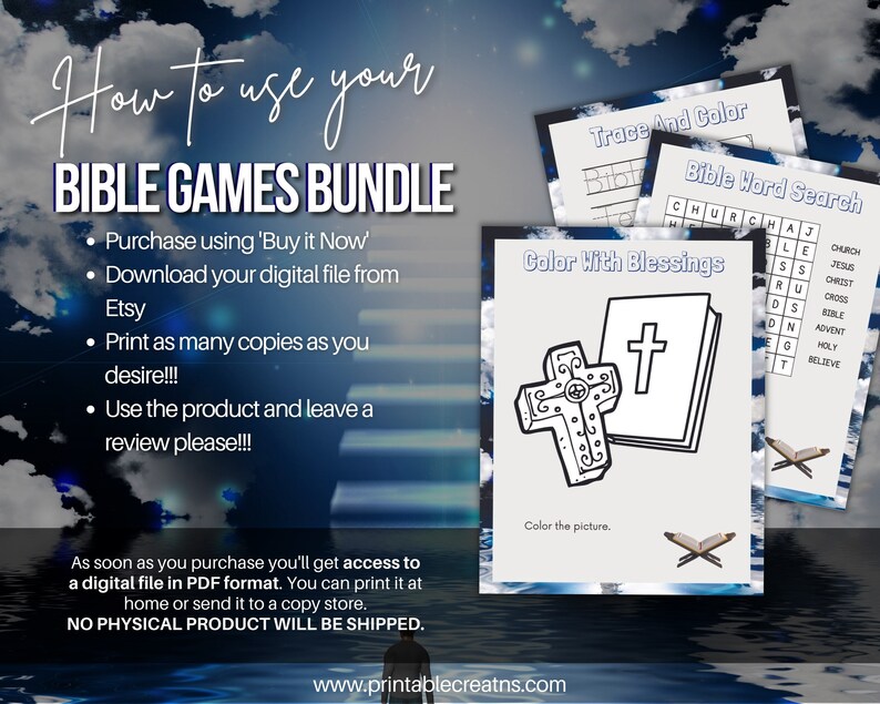 12 PRINTABLE Bible Games Bundle, Bible Scavenger Hunt Games, Bible ...