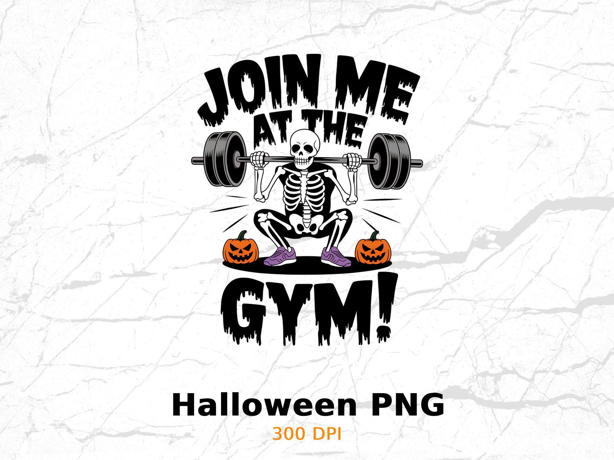 Halloween Skeleton Gym Poster, Workout Motivational Digital Print ...