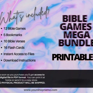 Bible Games Mega Bundle: 12 PRINTABLE Activities - Trivia, Crossword ...