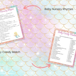 14 Baby Shower Games Cute Mermaid Baby Shower Games Bundle - Etsy