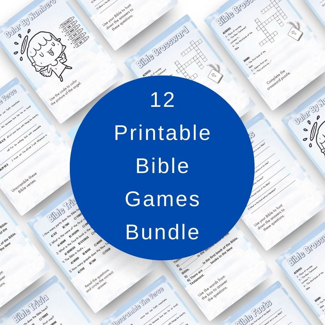 Printable Bible Games Mega Bundle: Bible Trivia, Word Search, Crossword ...