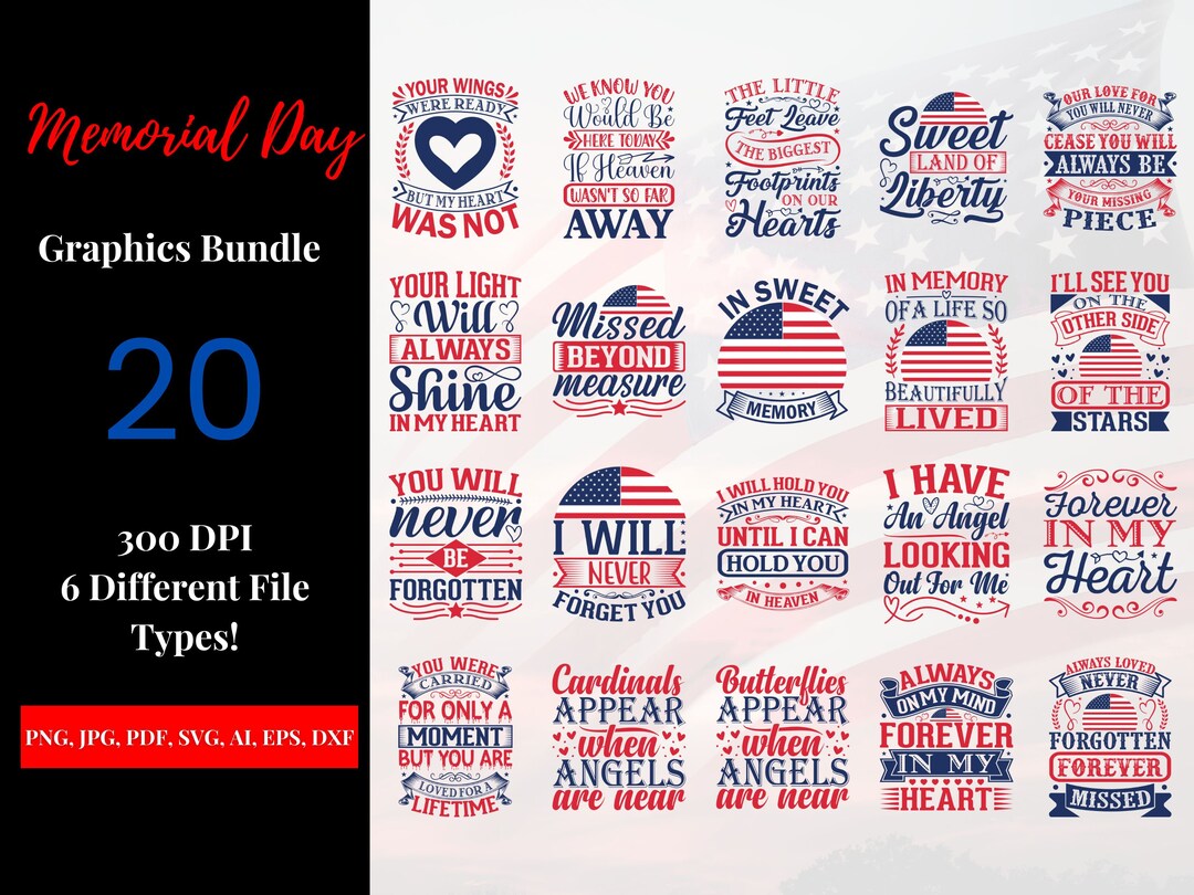 Print on Demand Memorial Day Designs - Dxf, Jpg, Png, Ai, Eps Graphics ...