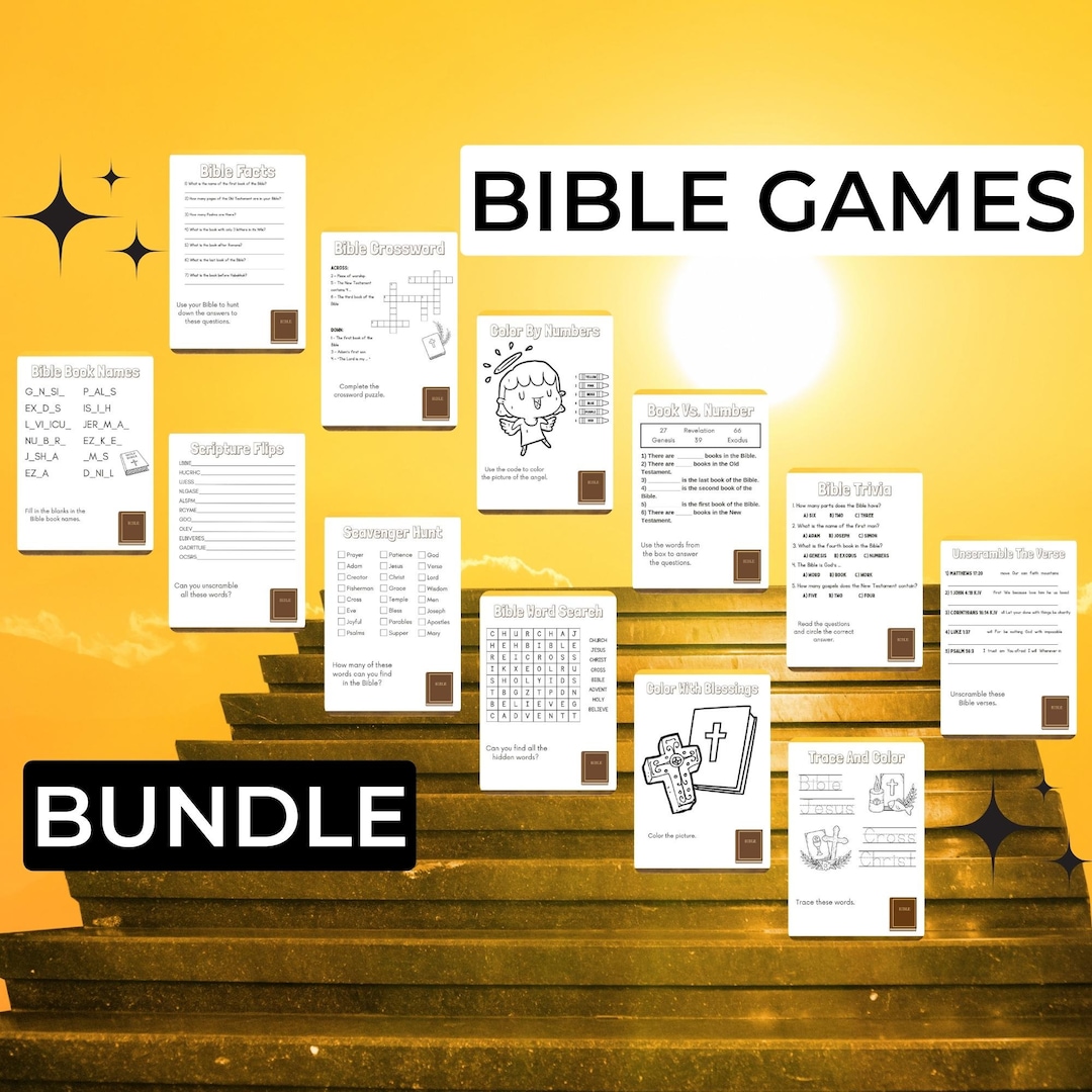 Bible Games Bundle | Bible Study Games | Bible Trivia | Bible Crossword ...
