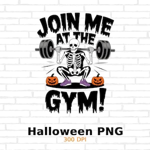 Halloween Skeleton Gym Poster, Workout Motivational Digital Print ...