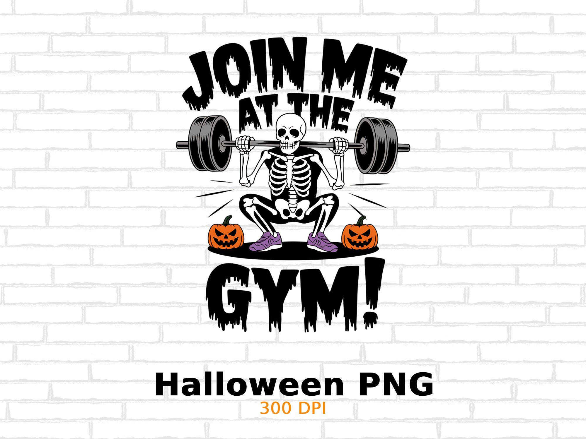 Halloween Skeleton Gym Poster, Workout Motivational Digital Print ...