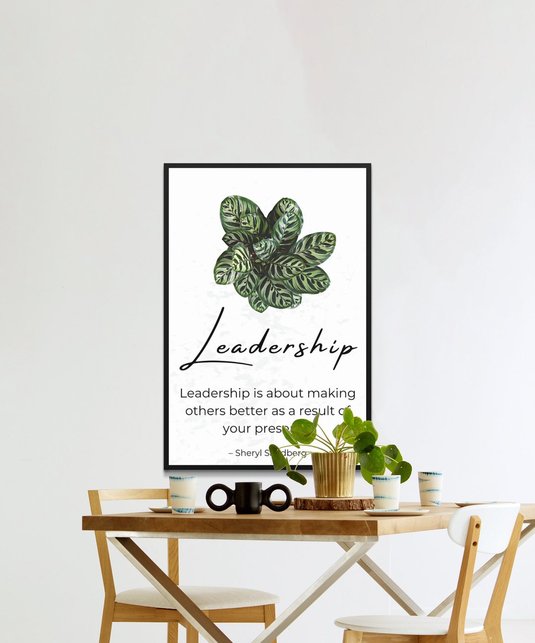 Leadership Quote Wall Art, Boho Office Decor, Success Printable Artwork ...
