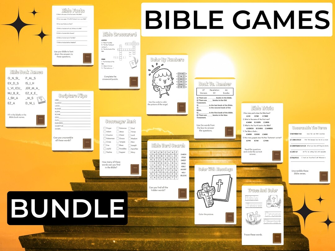 Bible Games Bundle Bible Study Games Bible Trivia Bible - Etsy