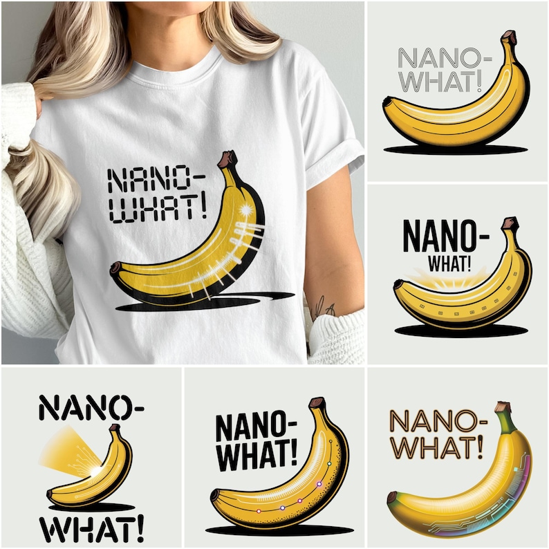 Funny Nano Banana PNG: Science Art, Nanotechnology Gift (digital ...