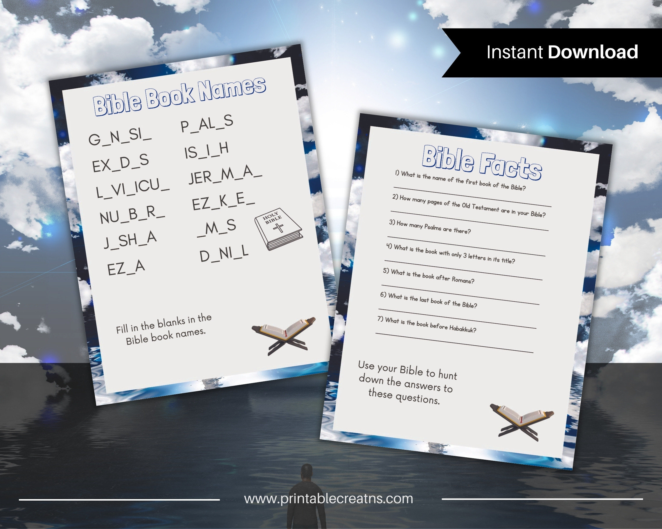 12 PRINTABLE Bible Games Bundle, Bible Scavenger Hunt Games, Bible ...