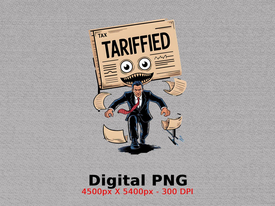 Tax Cartoon Digital, Tariffs Illustration, Business Digital Art, Funny ...