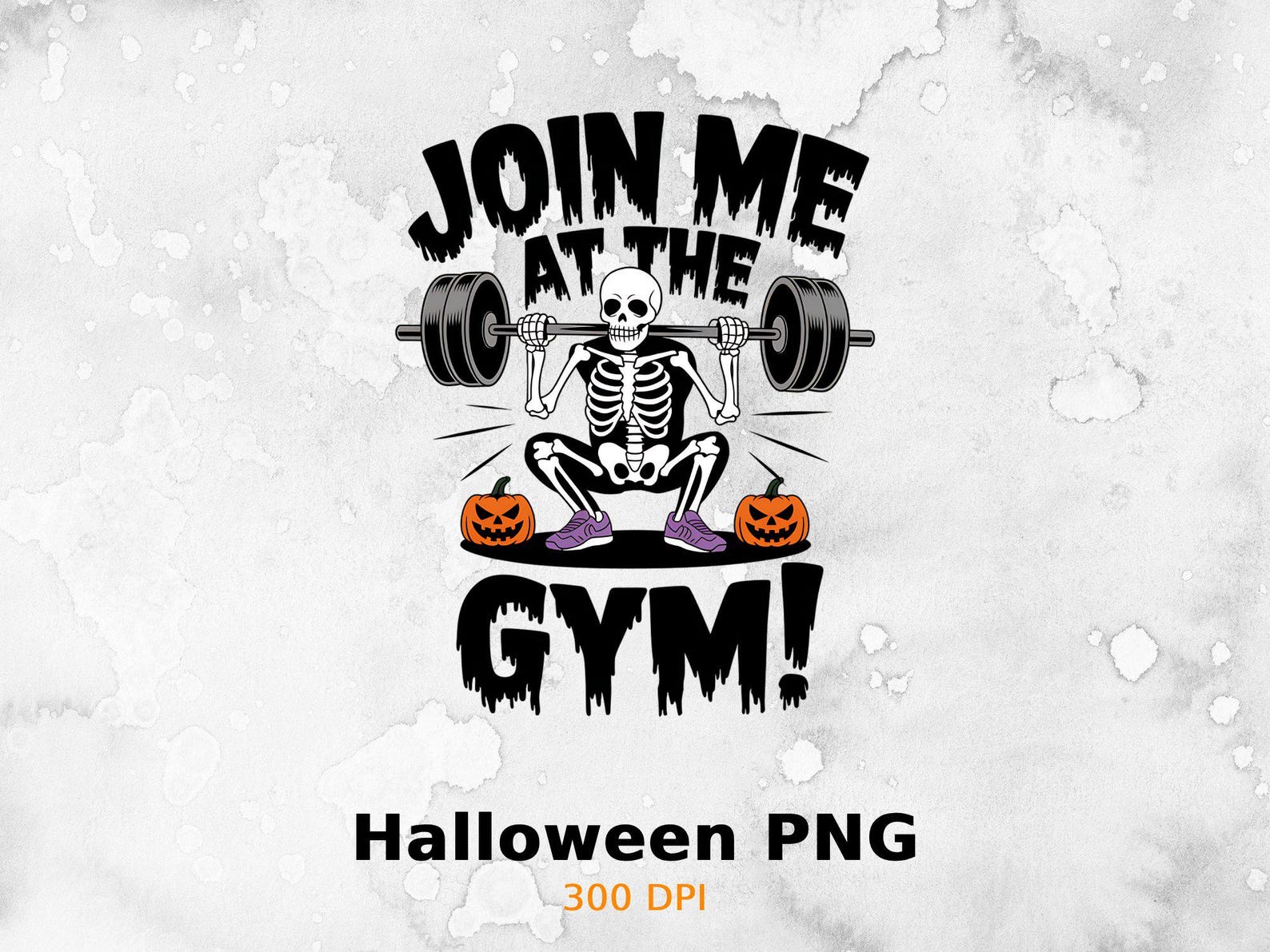 Halloween Skeleton Gym Poster, Workout Motivational Digital Print ...