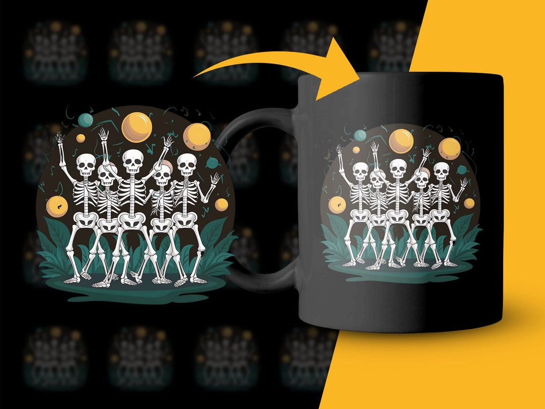 Fun Skeleton Dance Digital Print, Spooky Halloween Decor Art, Party ...