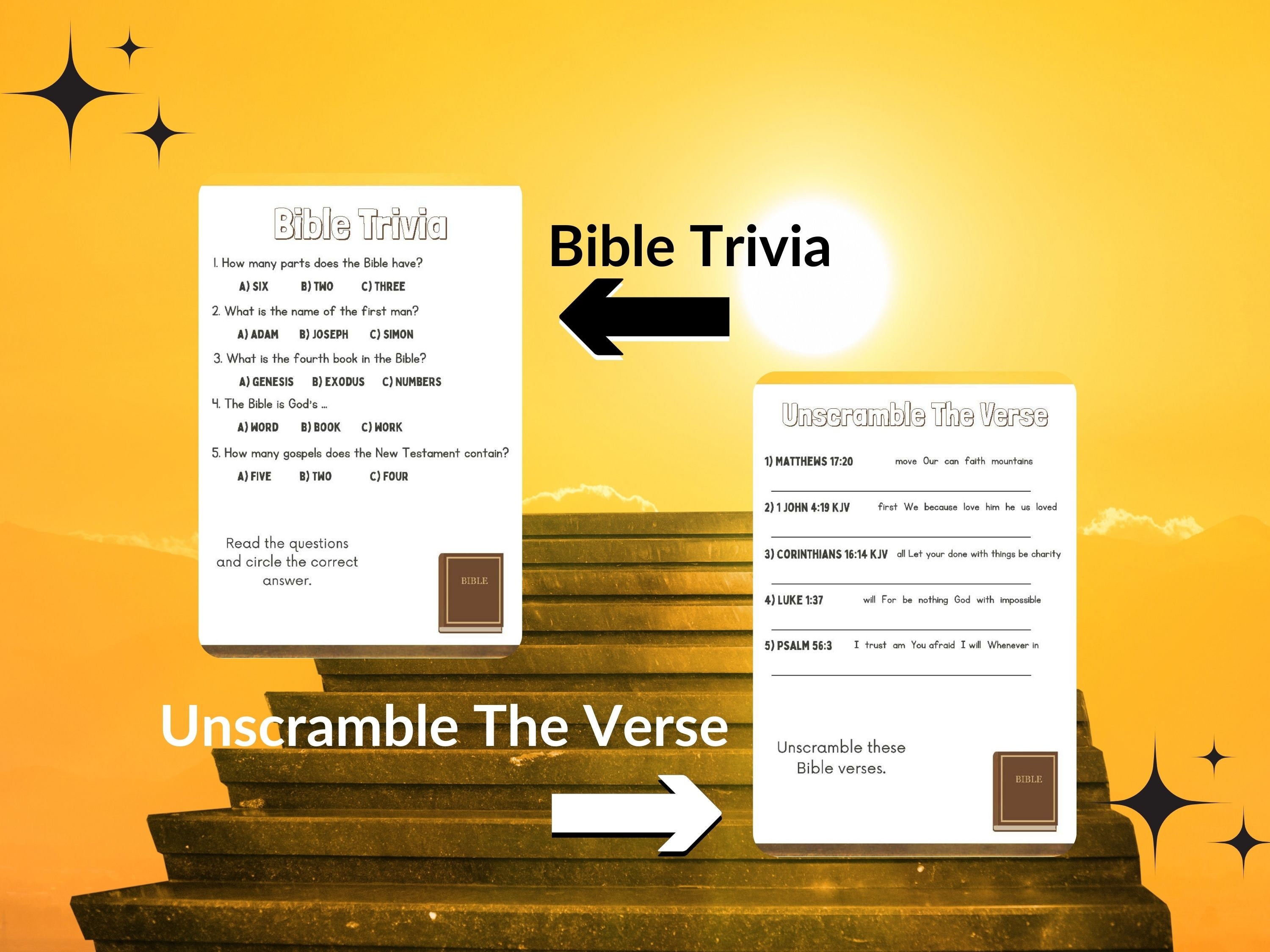 Bible Games Bundle Bible Study Games Bible Trivia Bible - Etsy