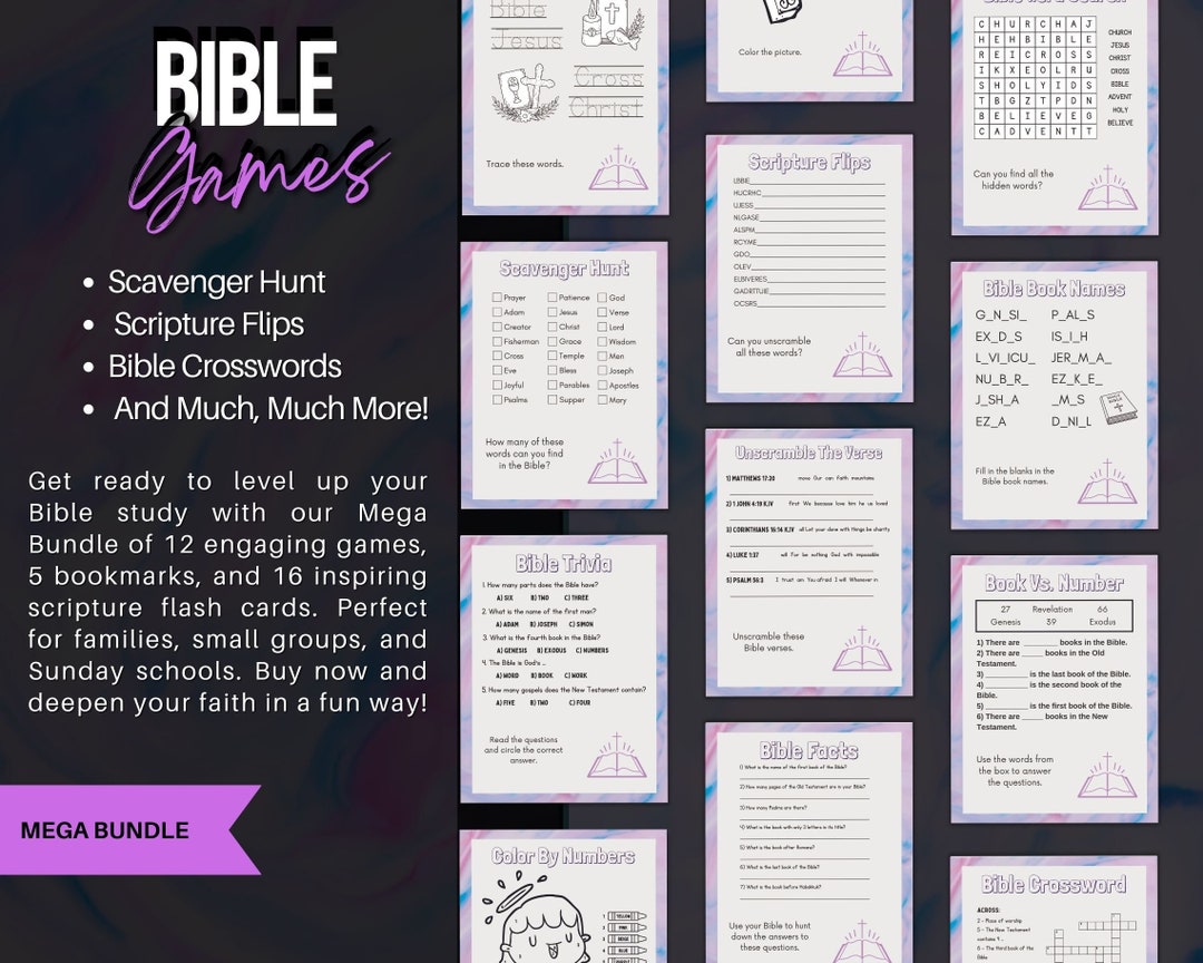 Bible Games Mega Bundle: 12 PRINTABLE Activities Trivia - Etsy