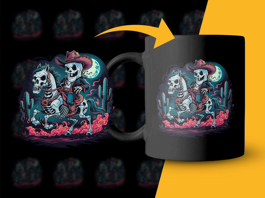 Skeleton Cowboy Digital Art, Horror Western Poster, Spooky Cowboy Wall ...