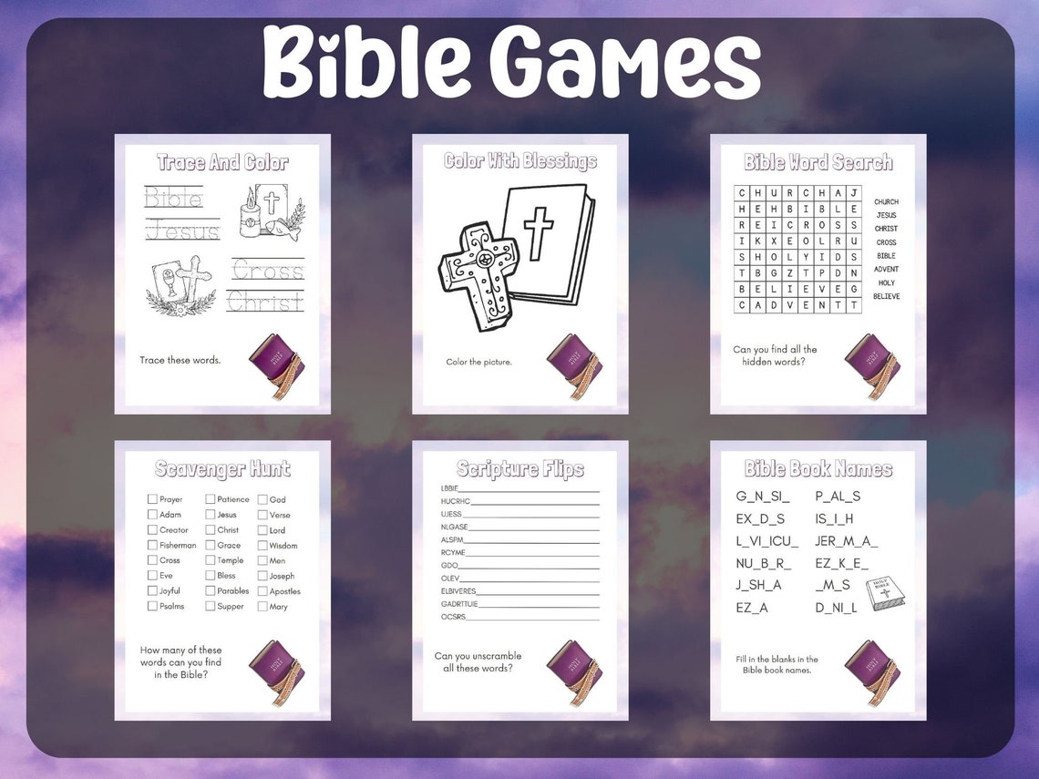 12 Bible Games Printable Games Plus Answer Keys Bible - Etsy
