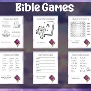 12 Bible Games Printable Games Plus Answer Keys Bible - Etsy